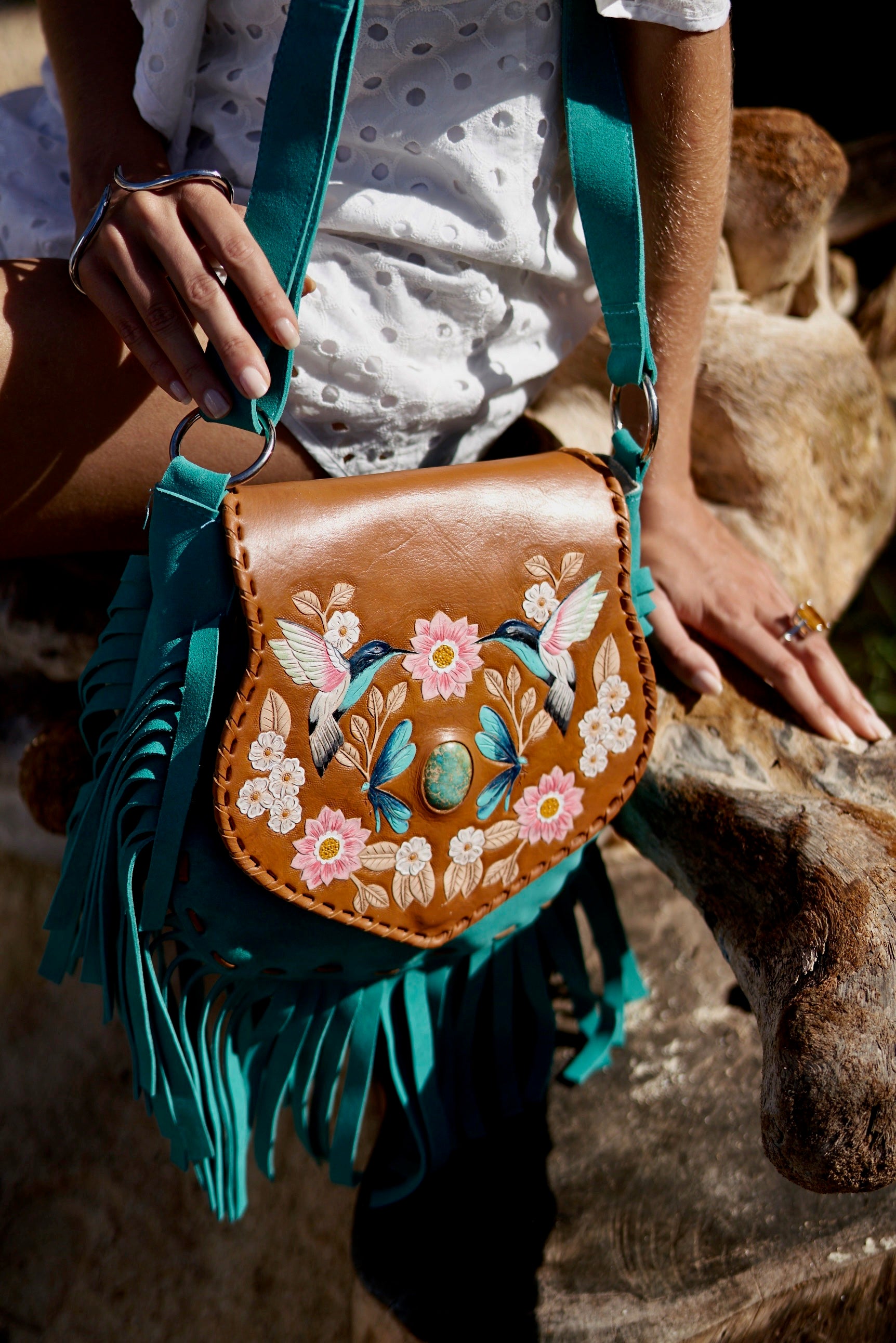 Princess Hummingbird Bag Antique Dark Tan/Dark Seafoam – Jodi Lee